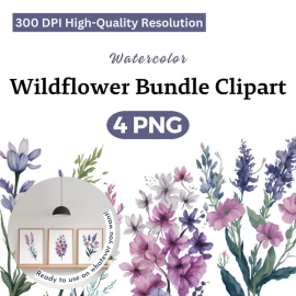 Watercolor Wildflower Bundle Clipart | High-Quality Digital Floral ...