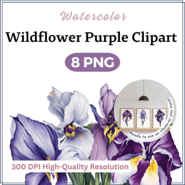 Watercolor Wildflower Purple Clipart | High-Quality Digital Floral ...